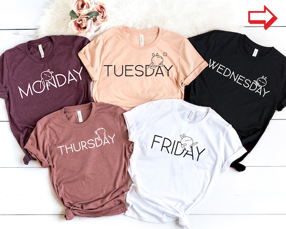 Days of Week Shirt Friday Shirt Sunday Shirt Saturday Tee | Etsy