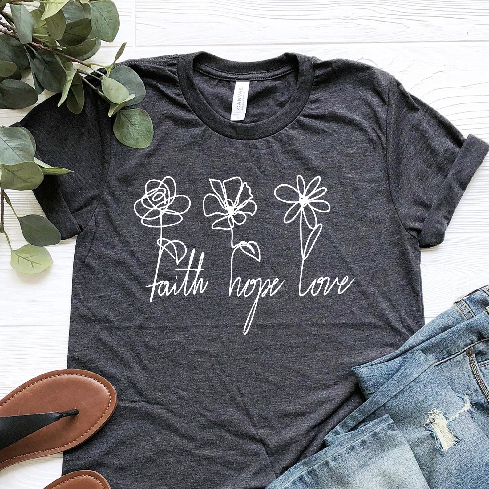 Faith Hope Love Tee Spiritual Shirt Scripture Shirt Bible | Etsy