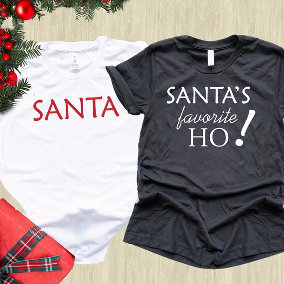 Santa Shirt Santa's Favorite Ho Shirt Couple Christmas | Etsy