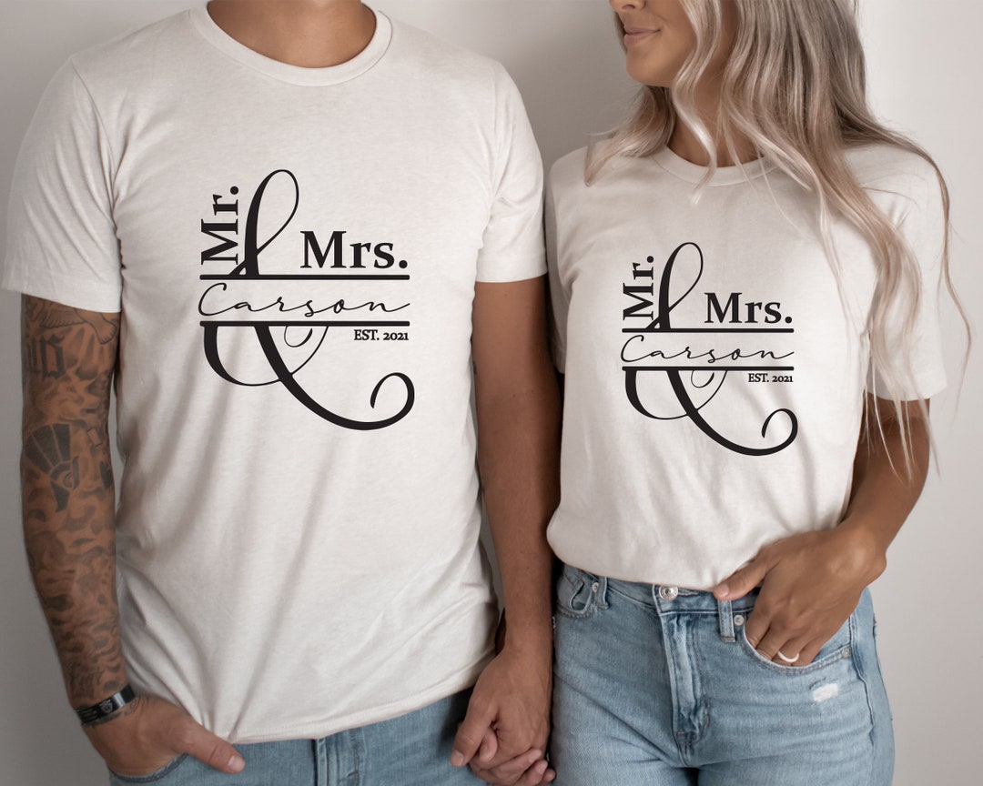 Mr and Mrs Custom T-shirt, Personalized Mrs Shirt, Personalized Mr ...