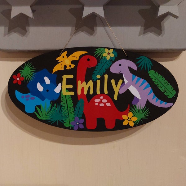 Personalised Dinosaur Bedroom Door Sign - Etsy UK