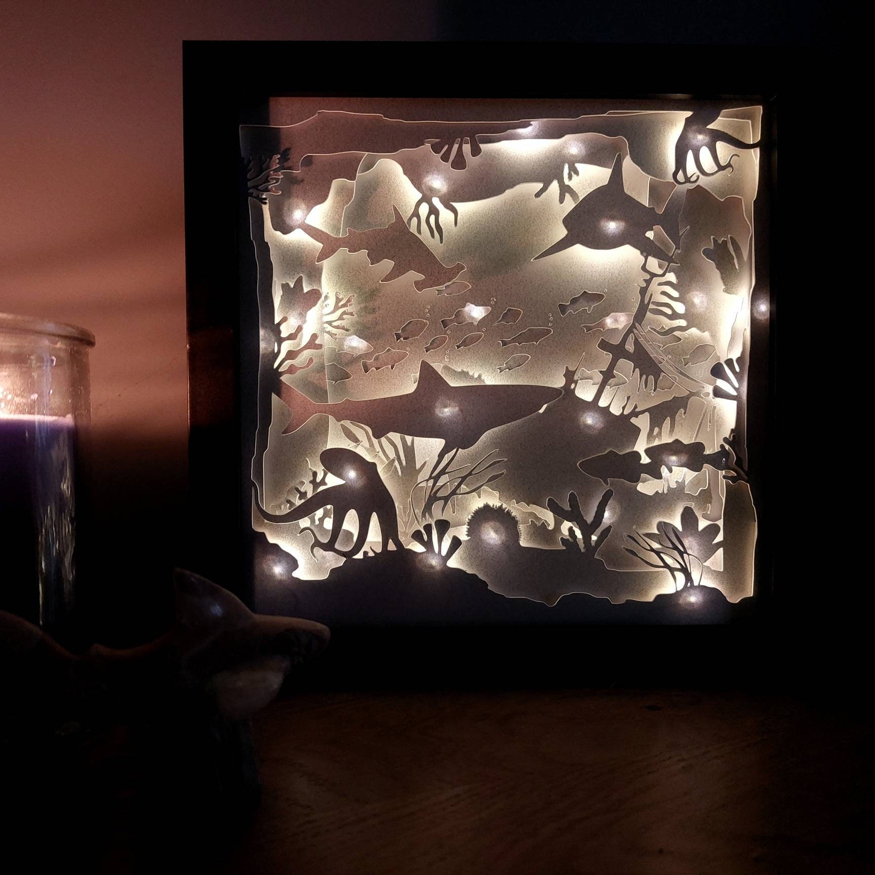 Under the Sea Shadow Lightbox - Shadowbox - Light Box - 3d Picture ...