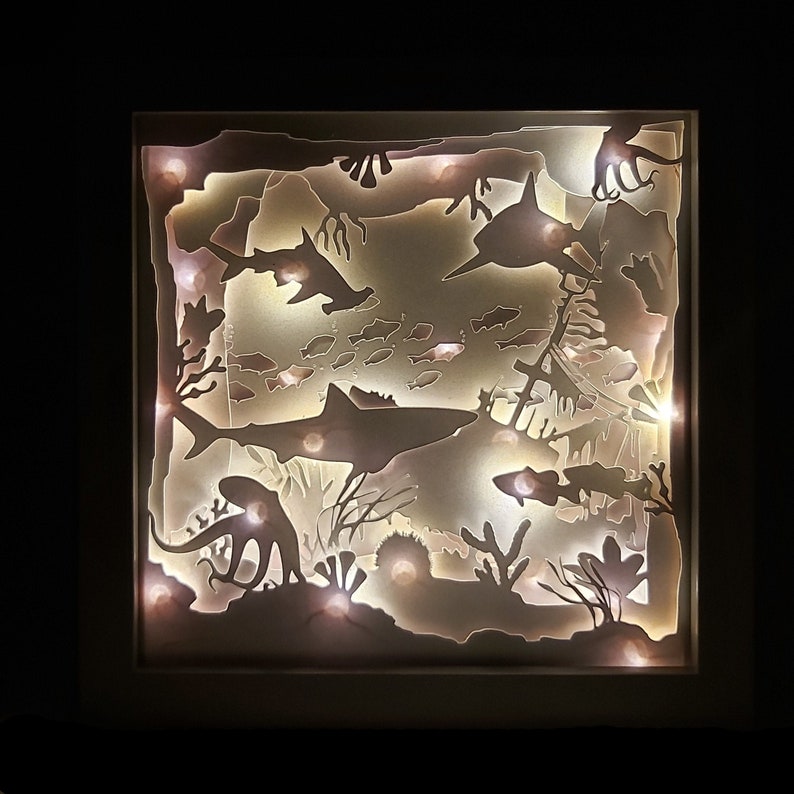 Under the Sea Shadow Lightbox - Shadowbox - Light Box - 3d Picture ...