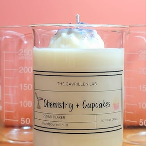 Chemistry and Cupcakes Beaker Candle Chemistry Themed Science Day Gift ...
