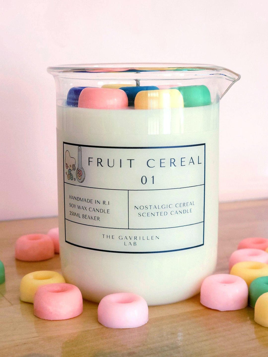 Cereal Candle: Fruit Loop Scented Beaker Candle, Breakfast Cereal ...
