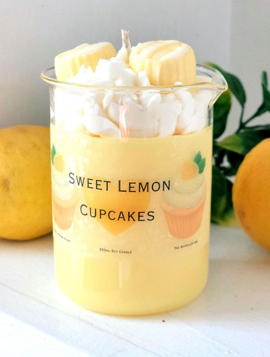 Lemon Cupcake Beaker Candle : Soy Dessert Candle - Etsy