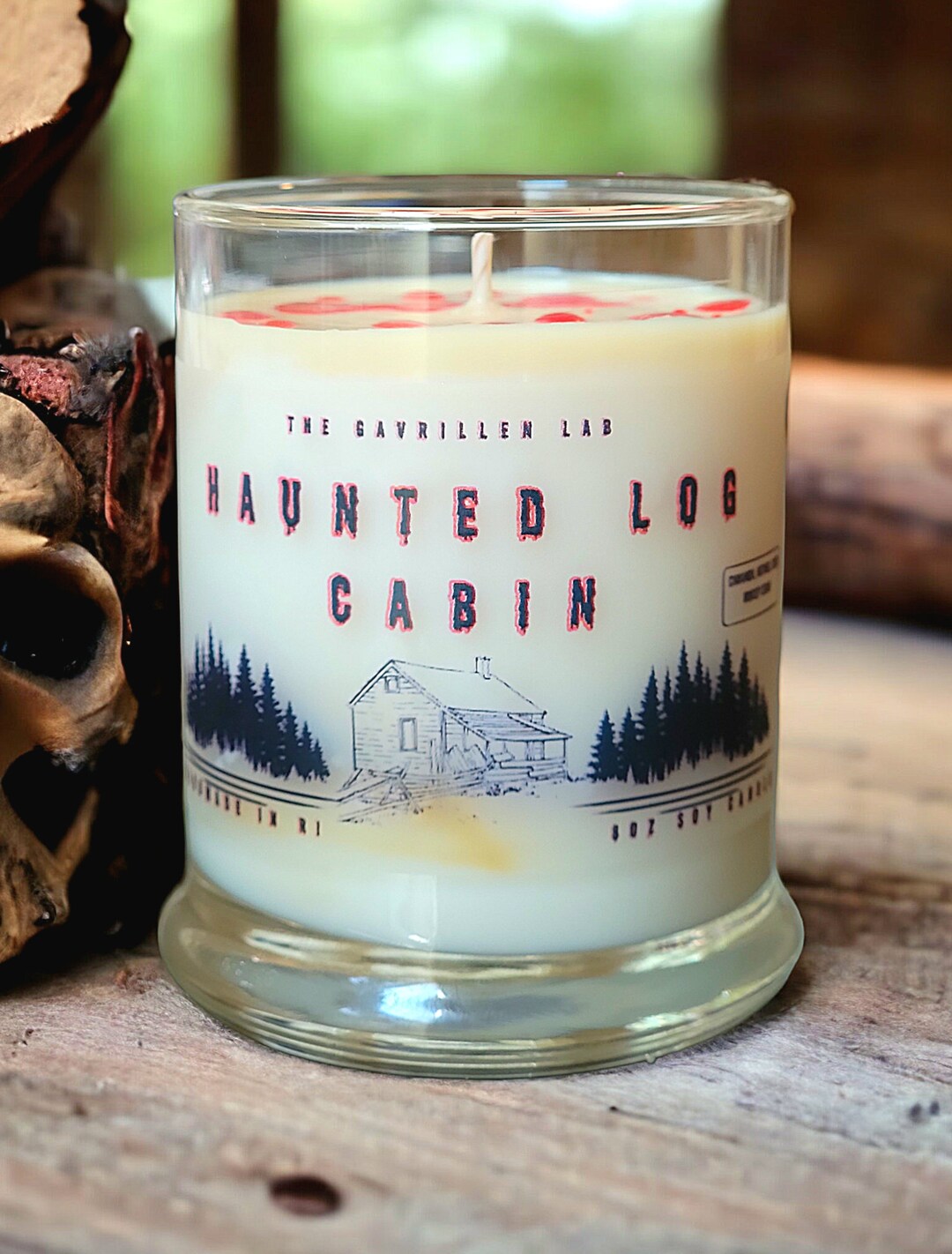 Spooky Halloween Candle the Haunted Log Cabin Soy Candle Spooky Fall ...