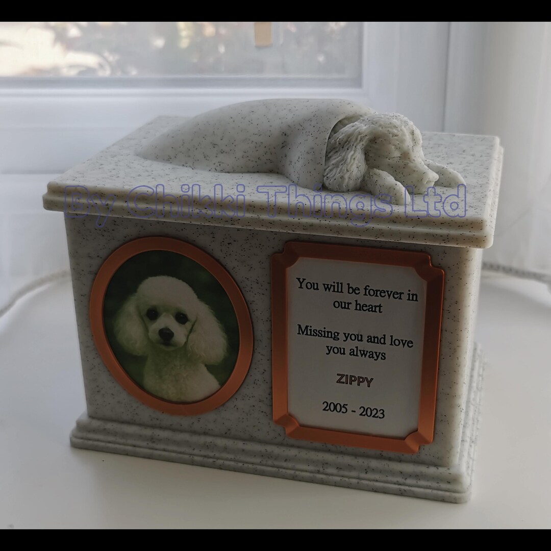 Toy Poodle Memorial Urn Box: Sleeping Dog Design - Etsy