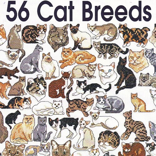 Vintage 56 CAT BREEDS Mini Cross Stitch Easy Embroidery - Etsy