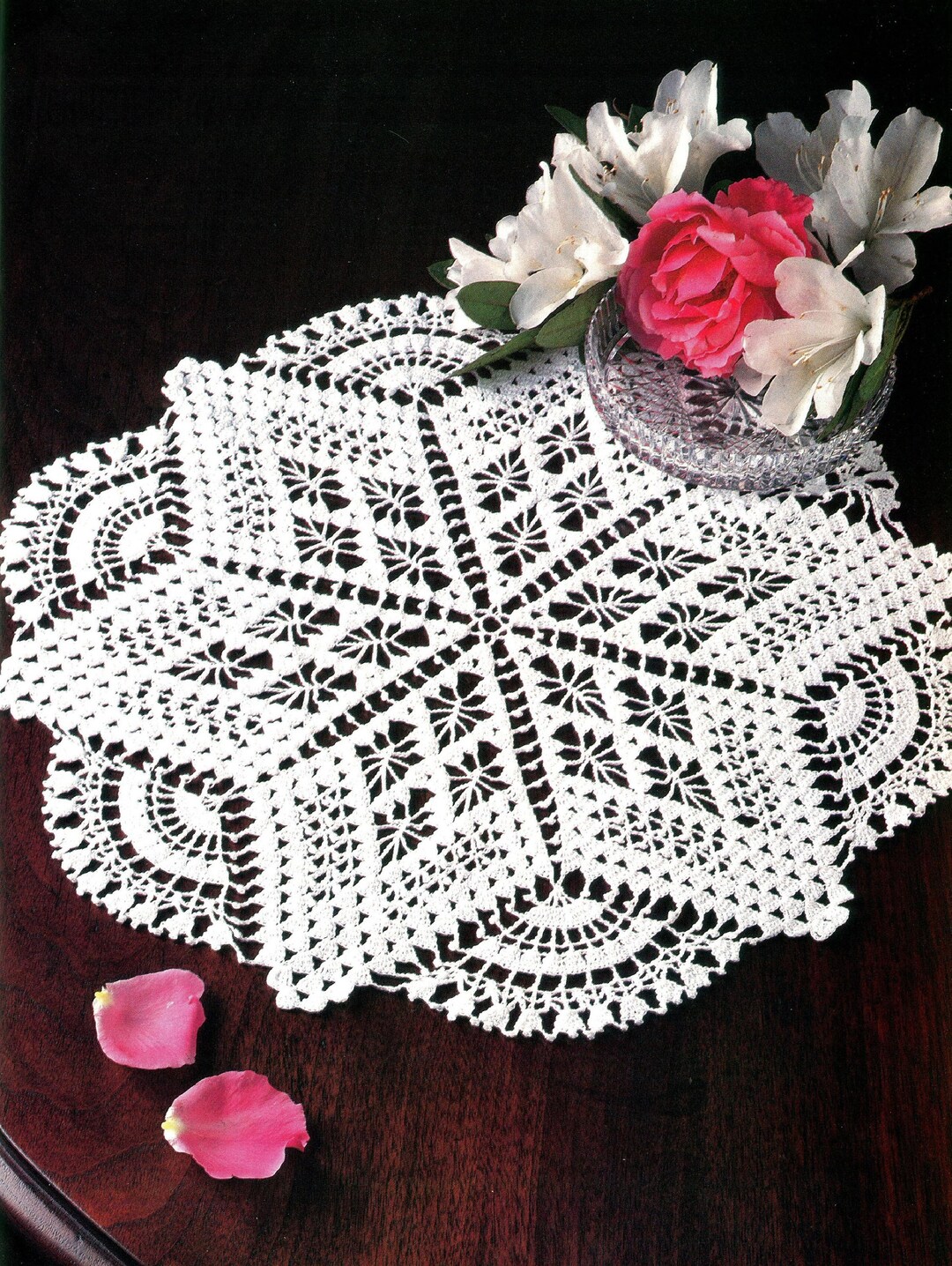 STUNNING Vintage Crochet Doily Pattern Round Norwegian Star Shape Doily ...