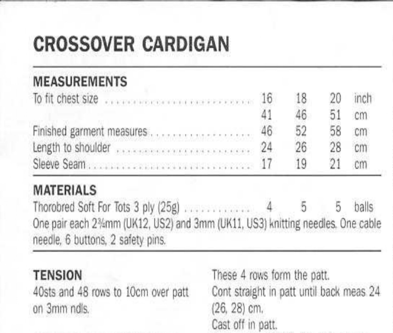 CUTE Vintage CROSSOVER CARDIGAN Knitting Pattern Pdf Instant | Etsy