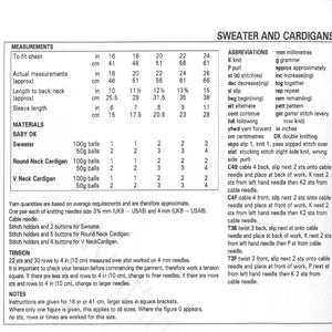 CUTE Baby Sweater and Cardigan Knitting Pattern PDF Download Size Chest ...