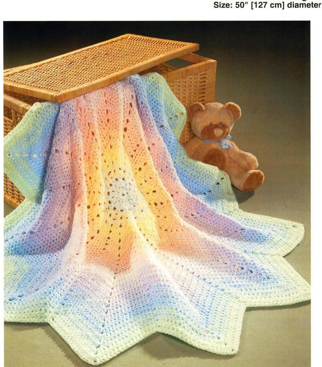 Vintage Hexagon Motif Pastel Tones Baby Afghan Crochet Pattern Pdf ...