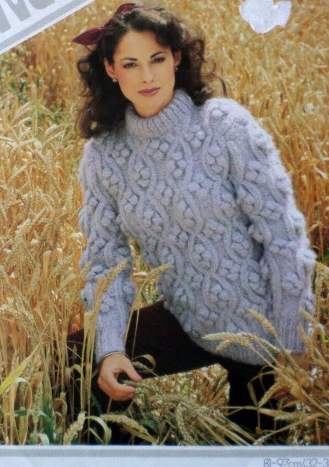 Vintage Womans Bobble Sweater Knitting Pattern Pdf Instant Download ...