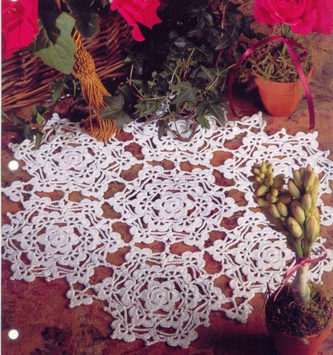 STUNNING Vintage Table Topper Crochet Doily Pattern Round Doily ...