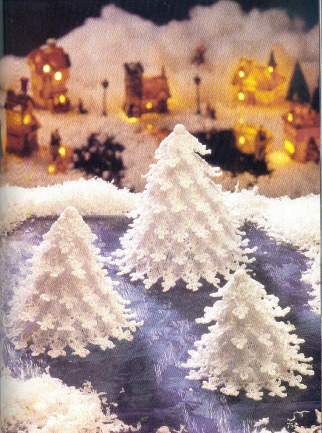 CUTE Vintage Crochet Snowy Christmas Trees Patterns Home Decor Gift ...
