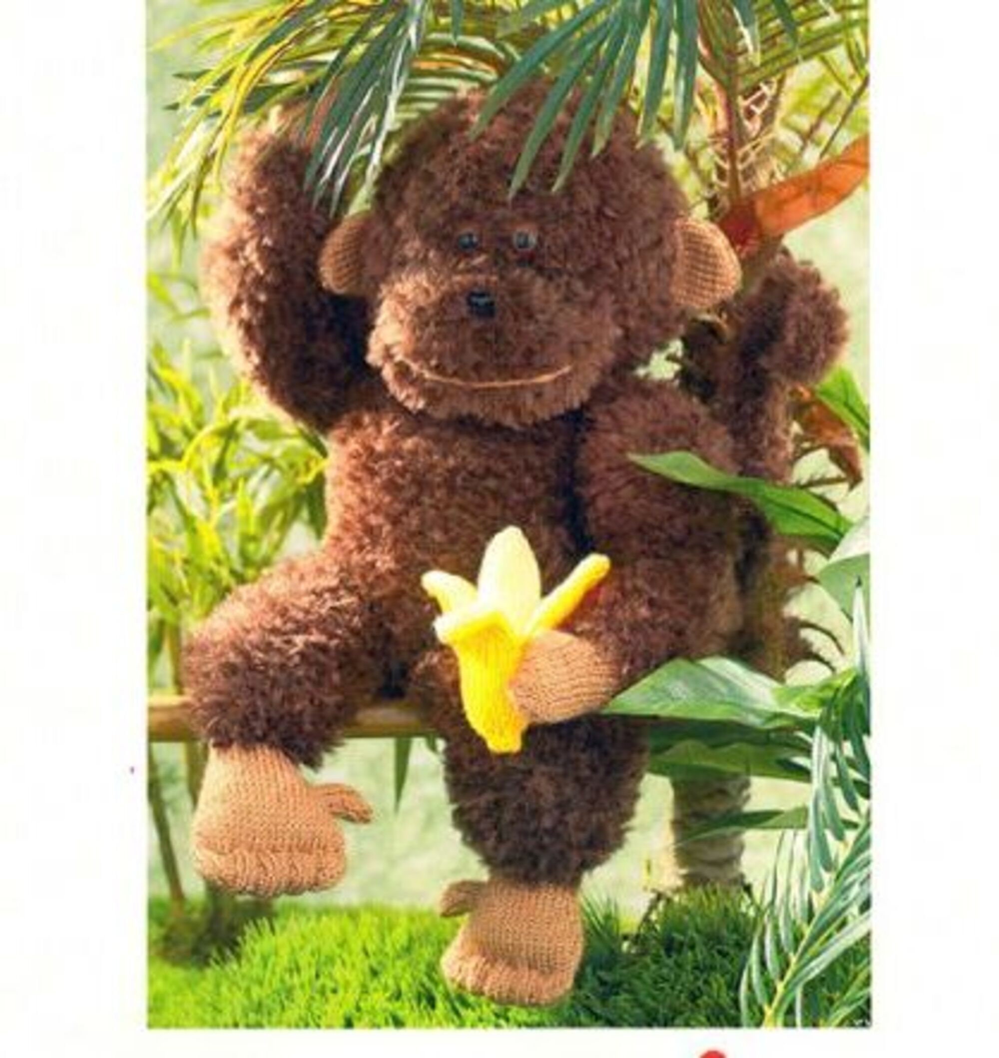 ALMOST FREE Vintage Knitted Monkey Pattern PDF Instant - Etsy