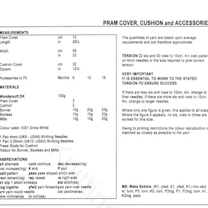 Vintage Baby Pram Cover / Blanket / Baby Cushion Bootees PDF Instant ...