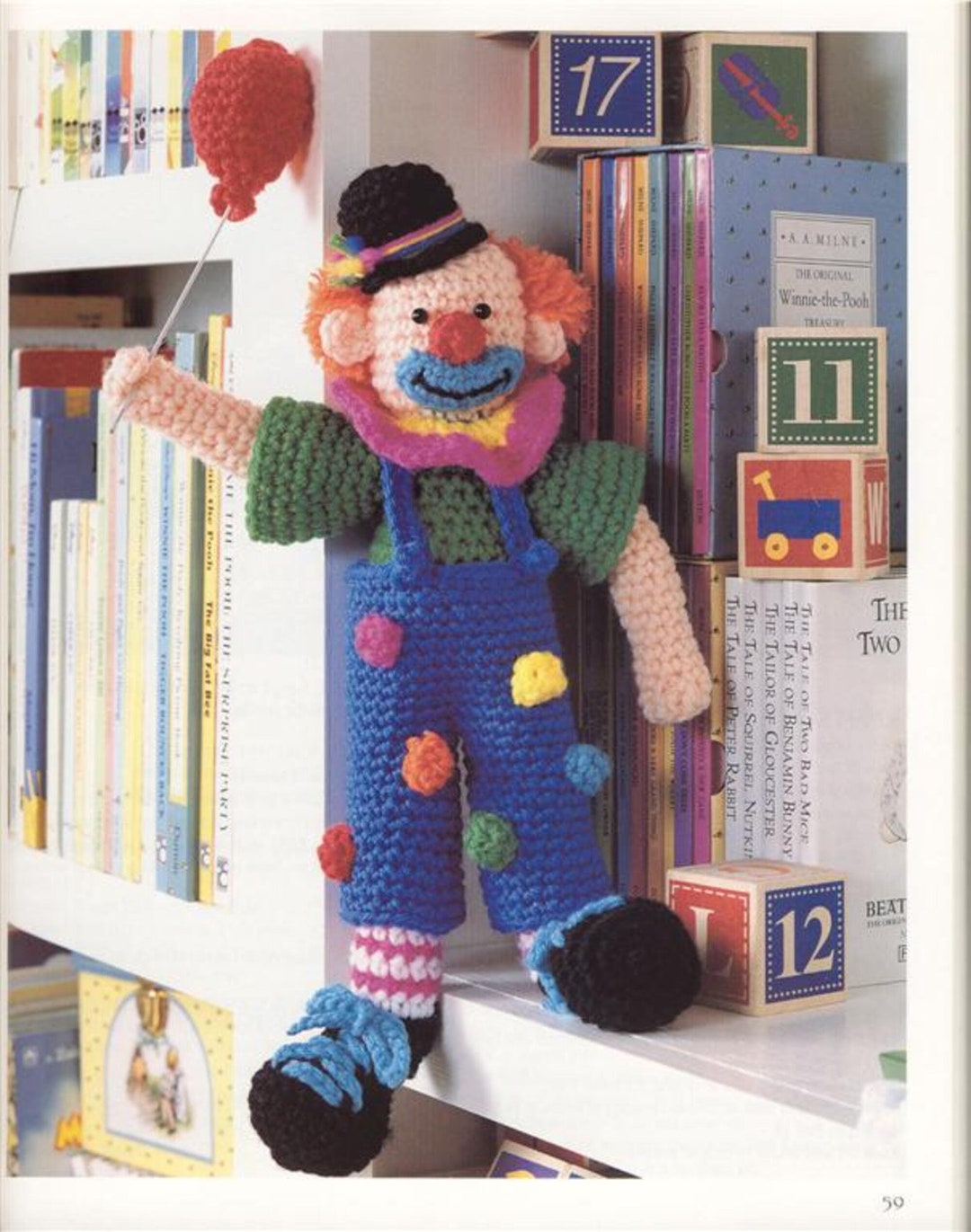 CUTE Vintage CLOWN Crochet Toy Pattern Instant Download Pdf Crochet ...