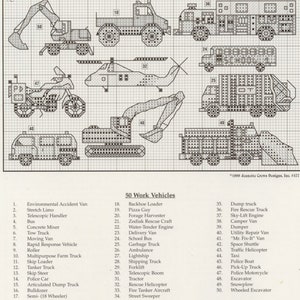 50 WORK VEHICLES Vintage Cross Stitch Patterns Set Pdf Instant Download ...