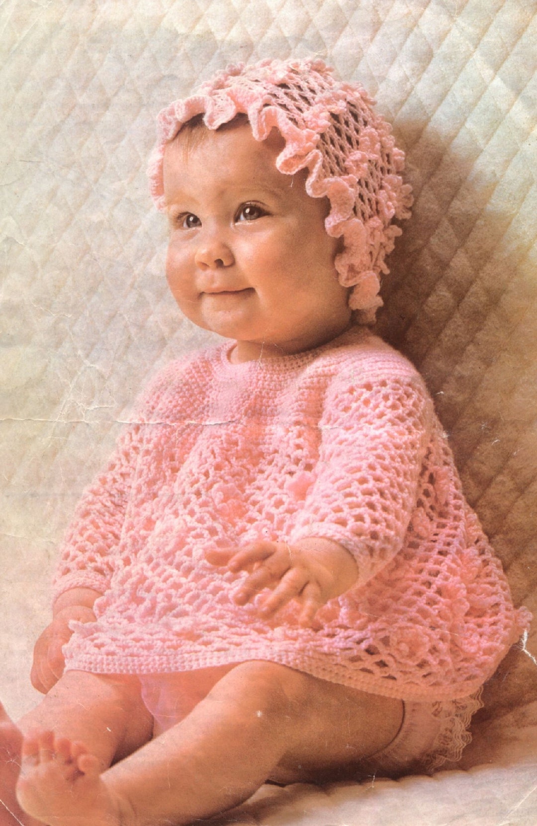 CUTE Vintage Baby Angel Top and Hat Crochet Pattern Pdf Instant ...