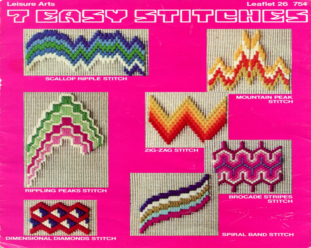 RARE Vintage Bargello Stitches Needlepoint Quilt PDF Instruction ...