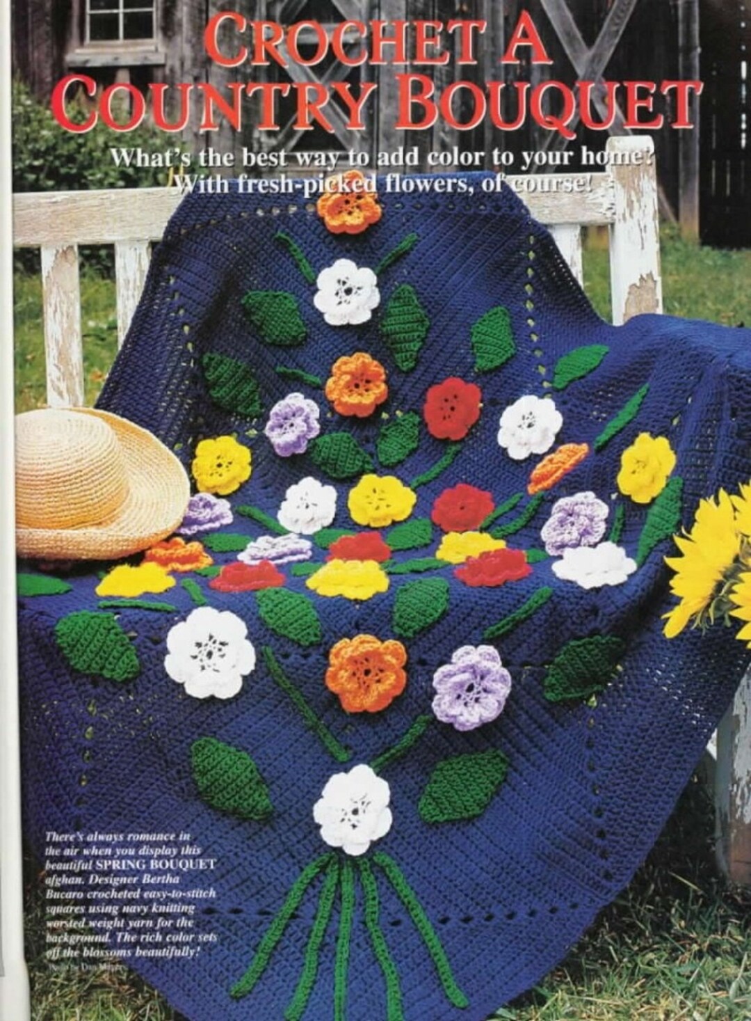 Vintage Spring Flowers Afghan Crochet Pattern Pdf Instant Download ...