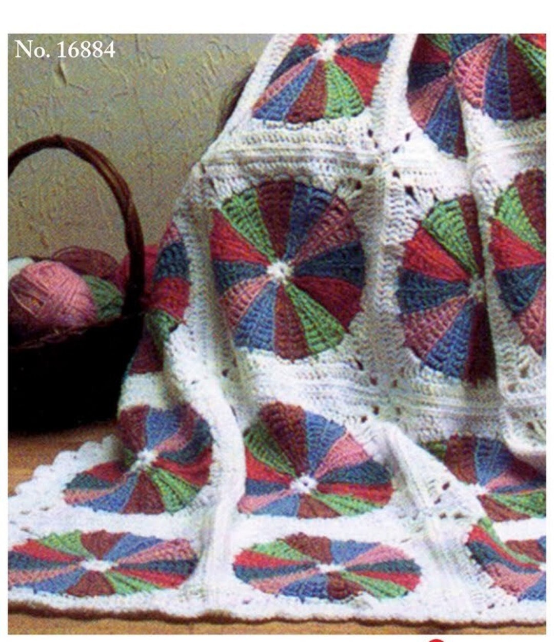 CUTE Vintage Original Crochet Afghan Circled Plate Afghan Crochet ...