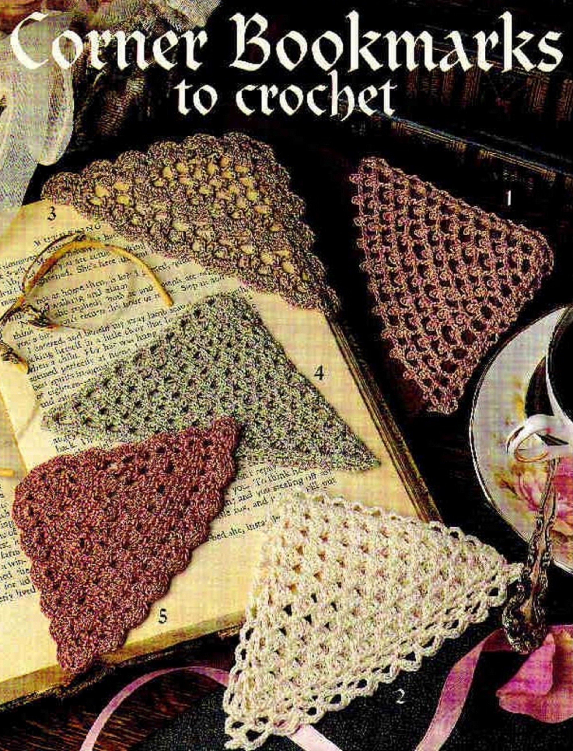 ALMOST FREE Vintage Crochet Corner Bookmark Set PDF Instant - Etsy