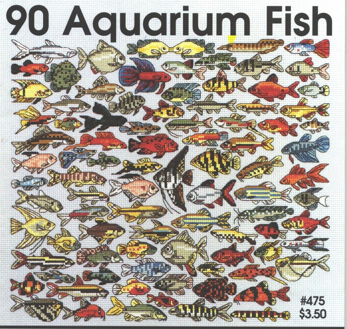 90 AQUARIUM FISH Motifs Vintage Mini Cross Stitch Pattern PDF - Etsy