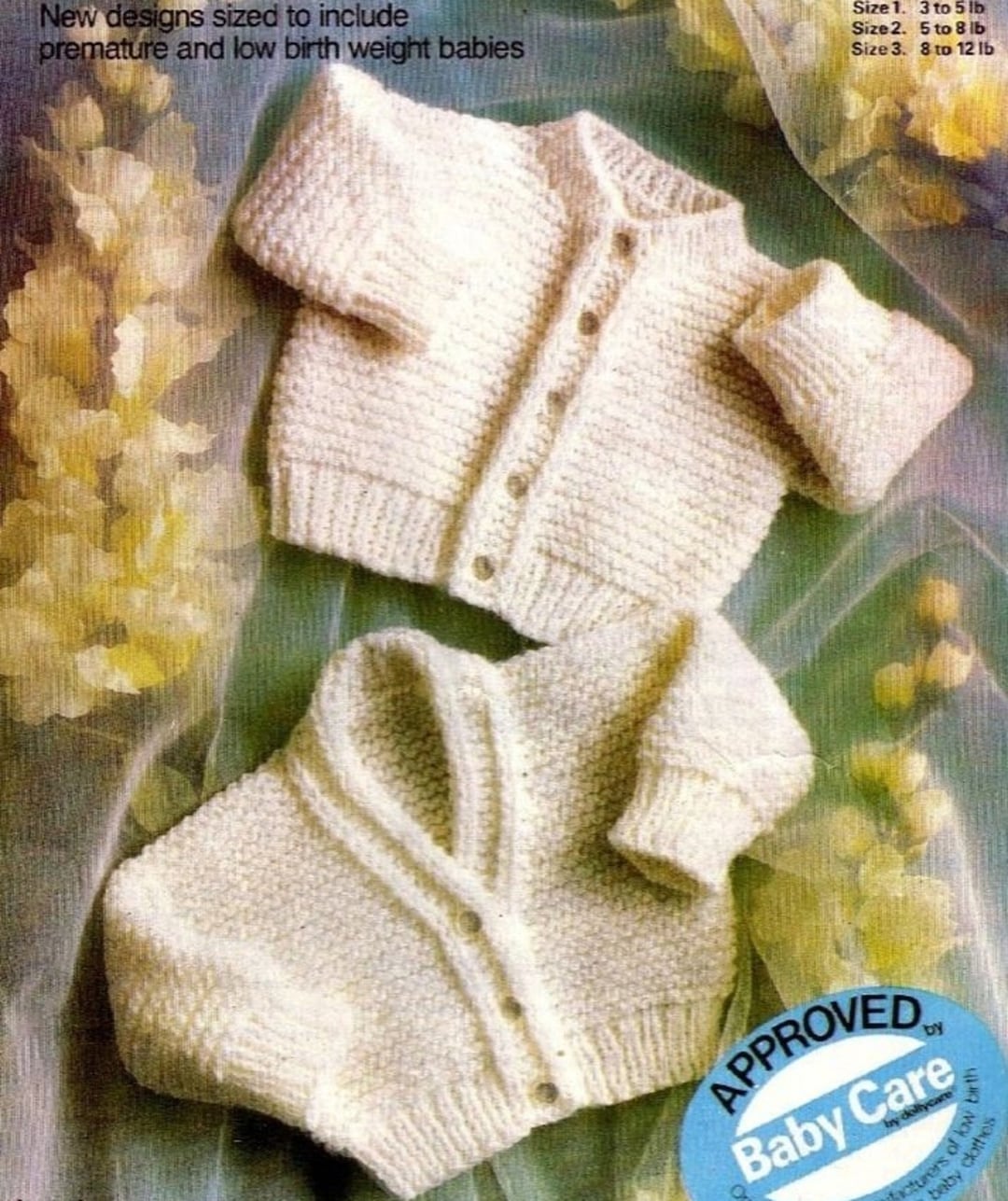 CUTE Baby Cardigans Preemie Set Knitting Pattern Garter Stitch DK Easy ...