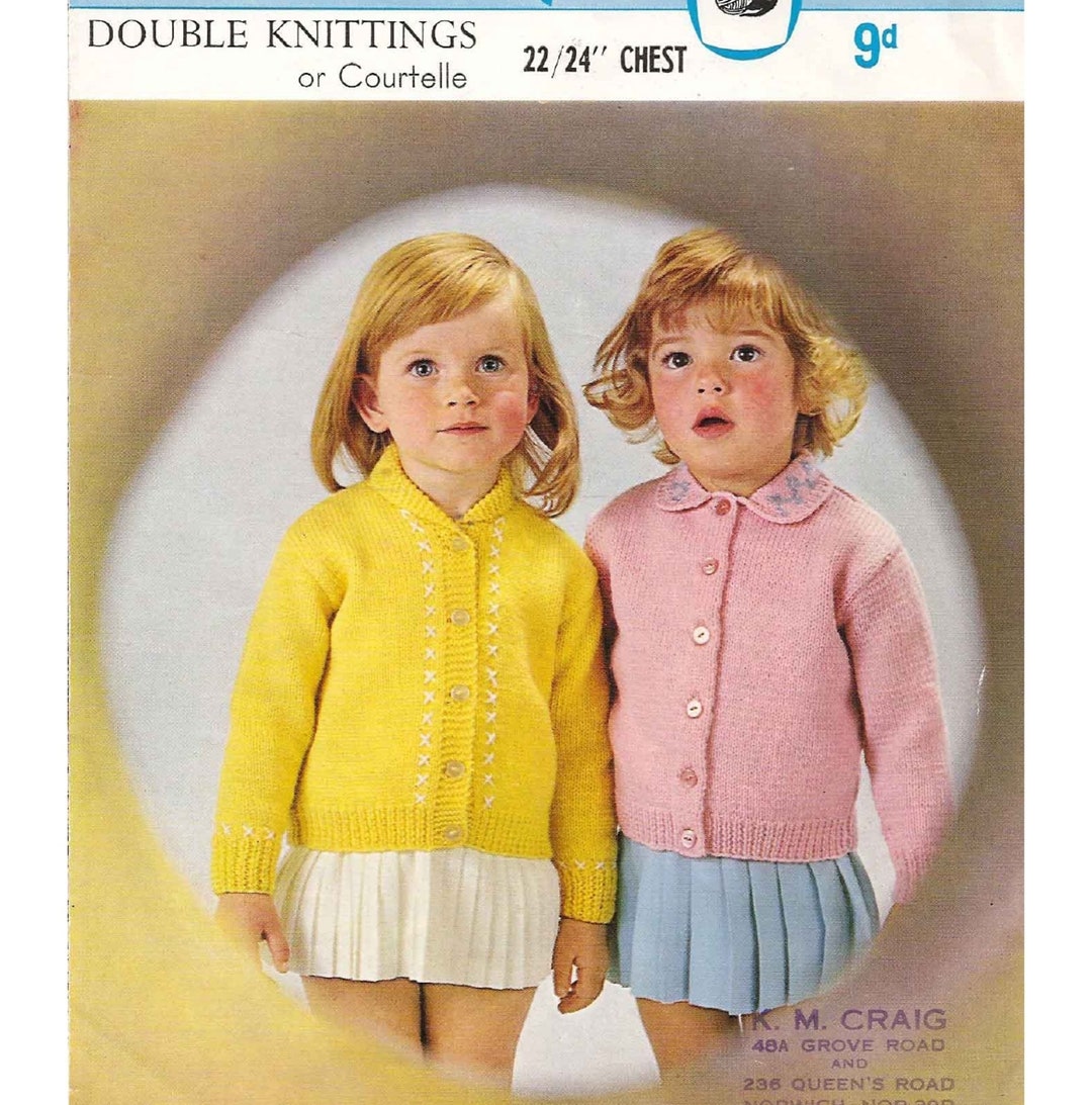 CUTE Vintage Girls Cardigan Knitting Patterns Pdf Instant Download Easy ...