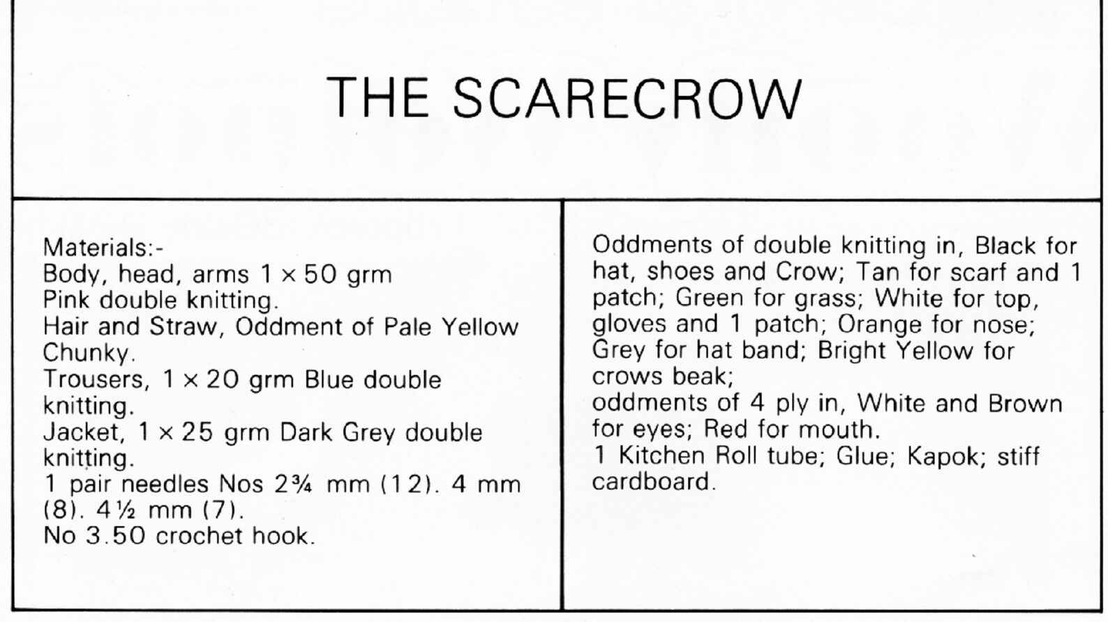 Vintage SCARECROW Toy Knitting Pattern Pdf Instant Download | Etsy