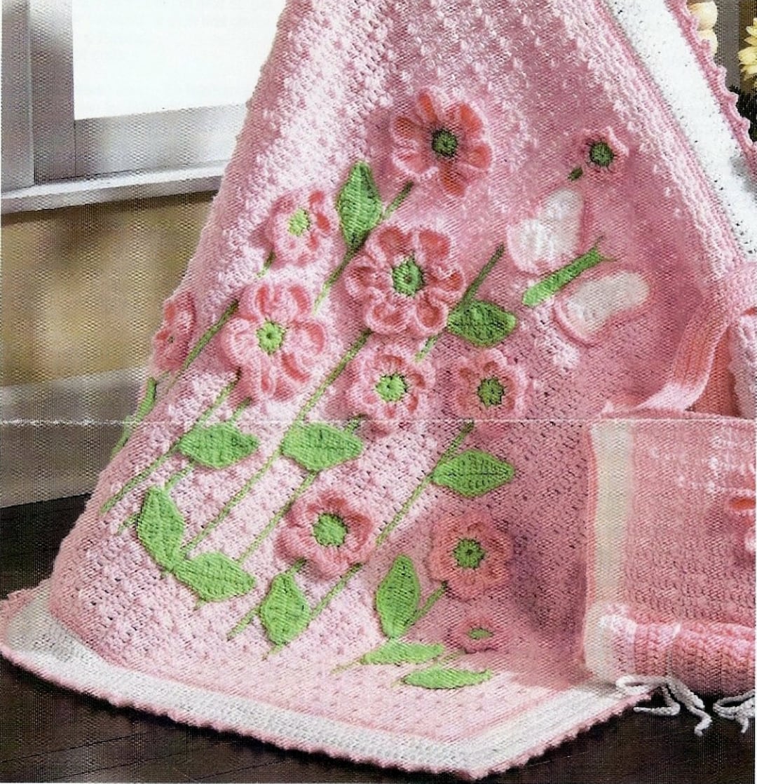 CUTE Baby Blanket With Flowers Butterfly Crochet Pattern Pdf Instant ...
