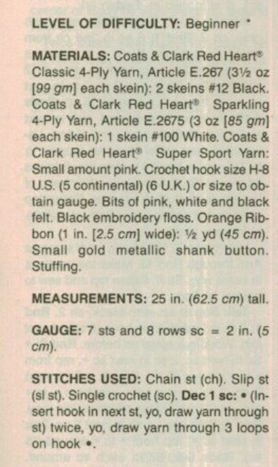 CUTE Vintage CROCHET Cat Toy Pattern Pdf Instant Download Size - Etsy