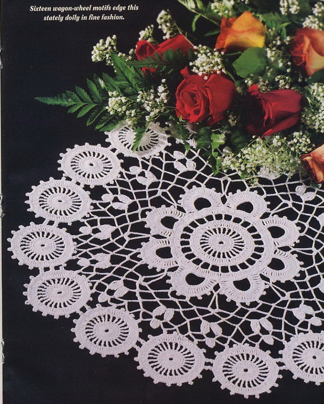 STUNNING Vintage Crochet Elegant Motifs Doily Pattern Round Doily ...