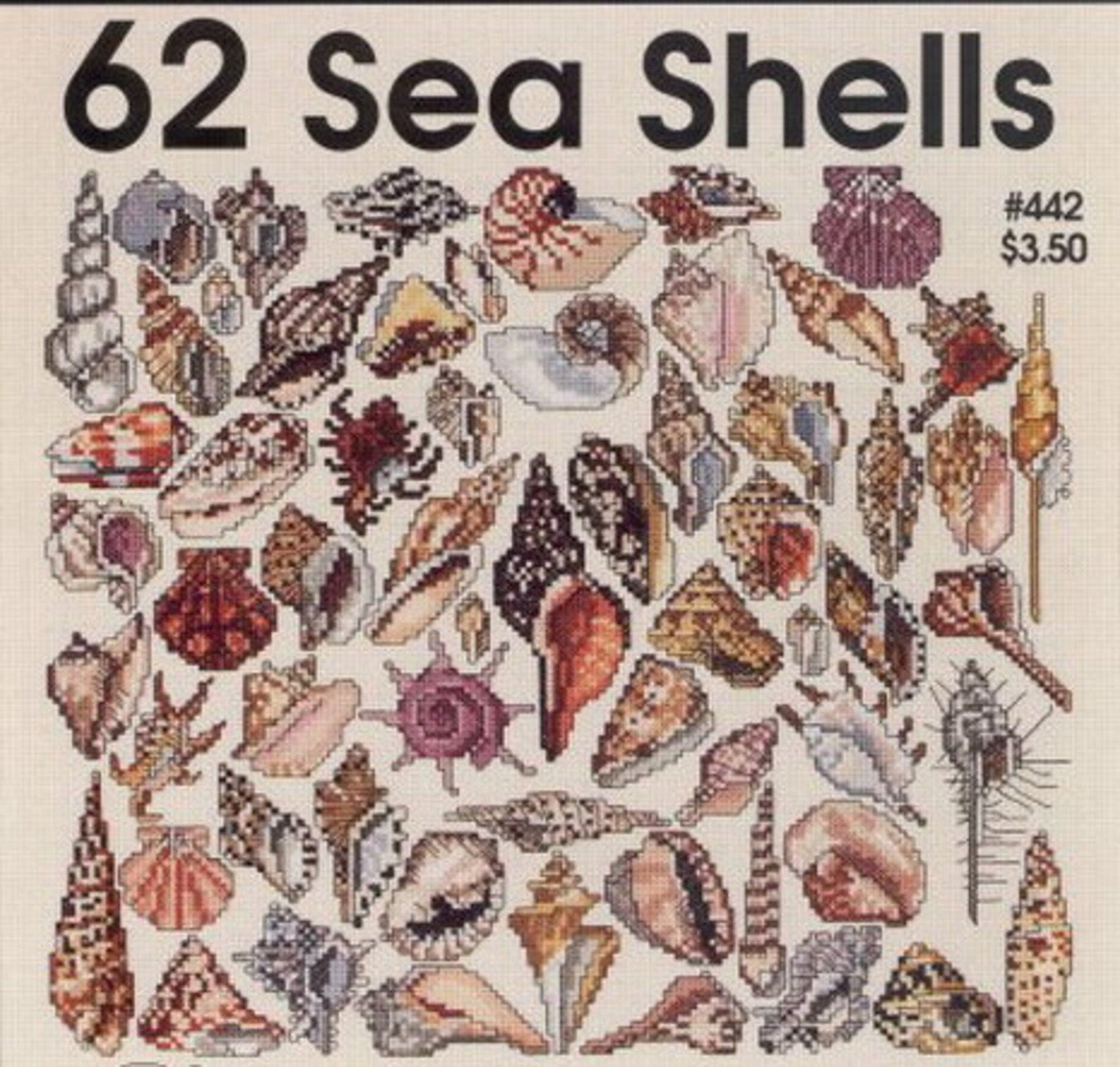 62 SEA SHELLS Motifs Vintage Mini Cross Stitch Pattern PDF | Etsy