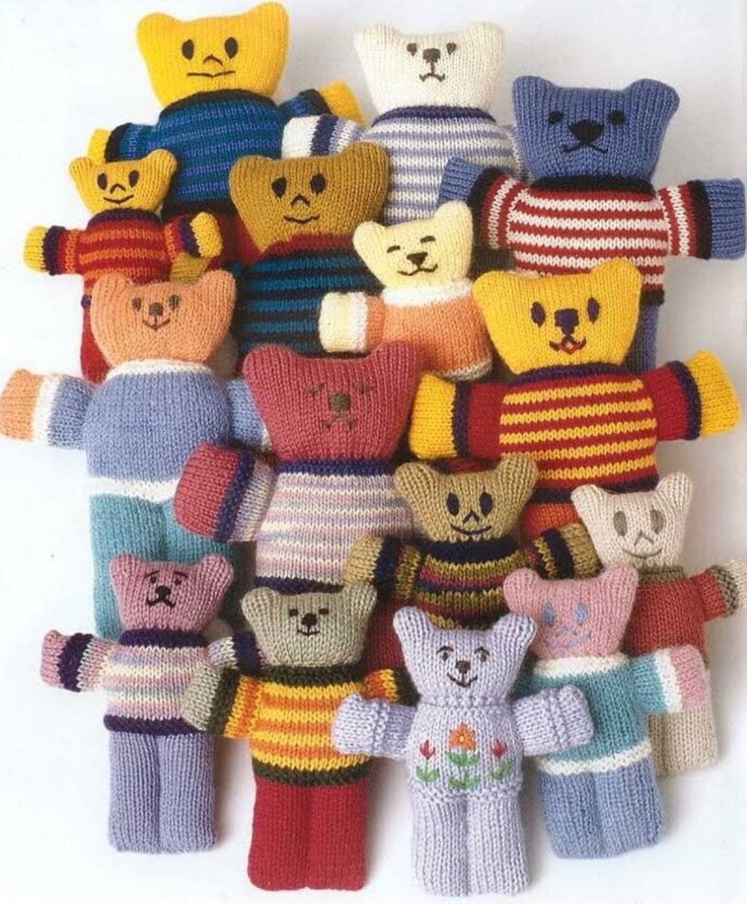 ALMOST FREE Vintage Knitted Bears Knitting Patterns Little / Big Bears ...