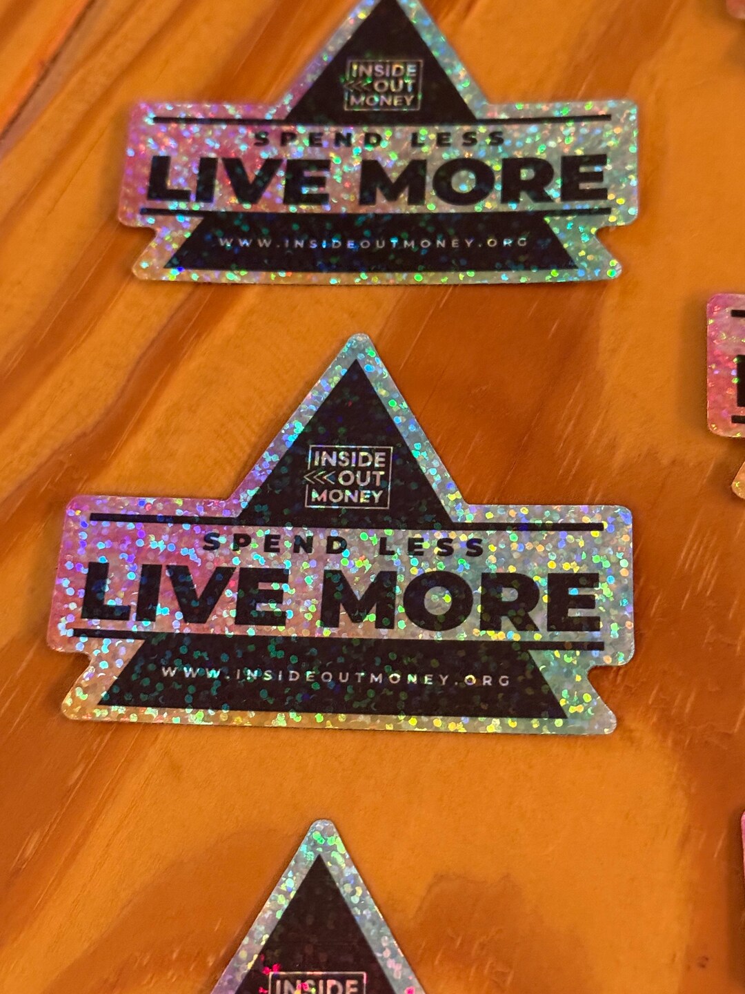 Inside Out Money “spend Less Live More” GLITTER Sticker - Etsy