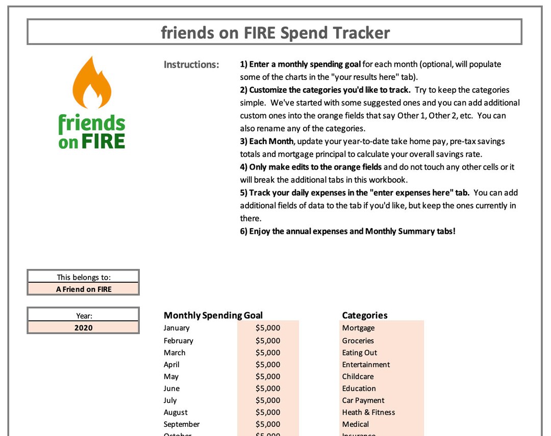 Expense Tracker / Spend Tracking Spreadsheet - Etsy