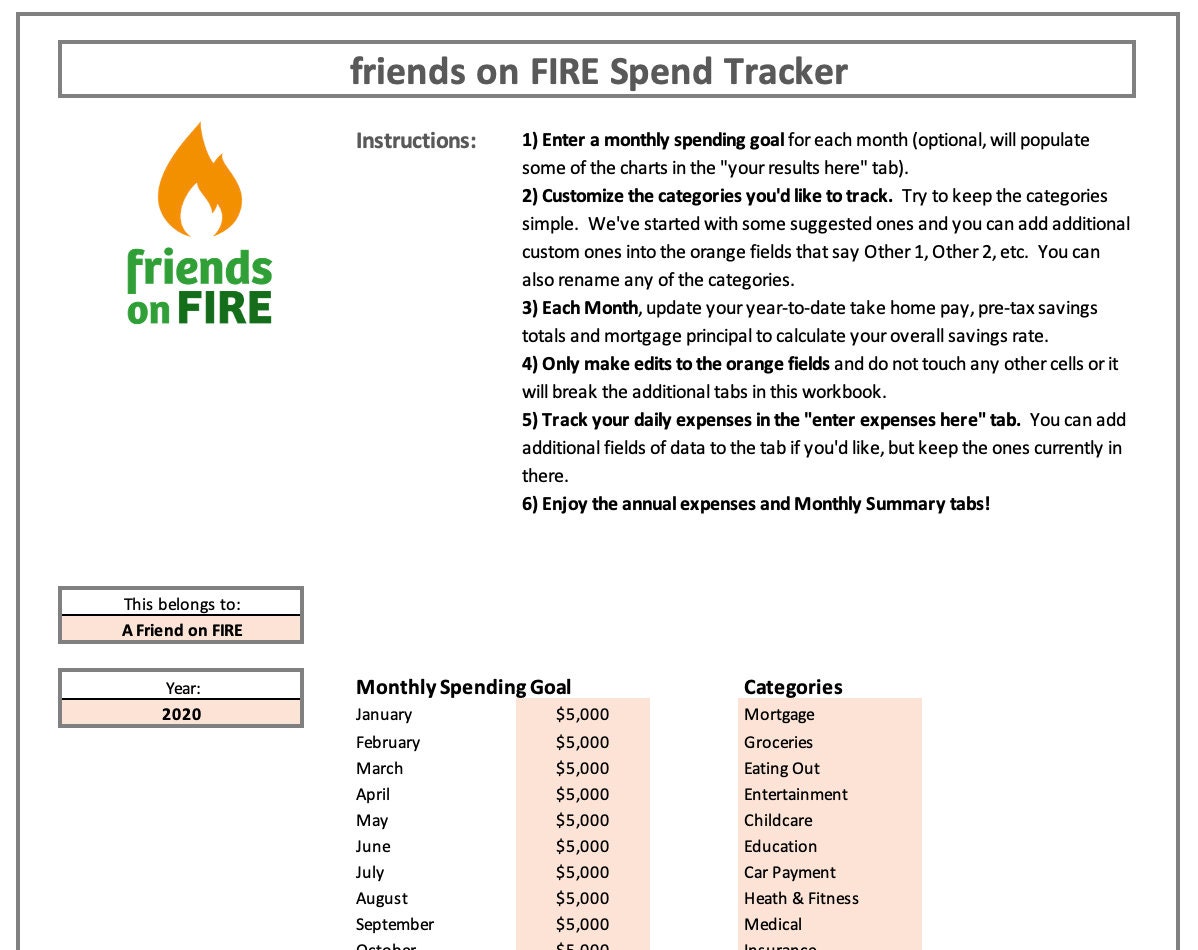 Expense Tracker / Spend Tracking Spreadsheet - Etsy