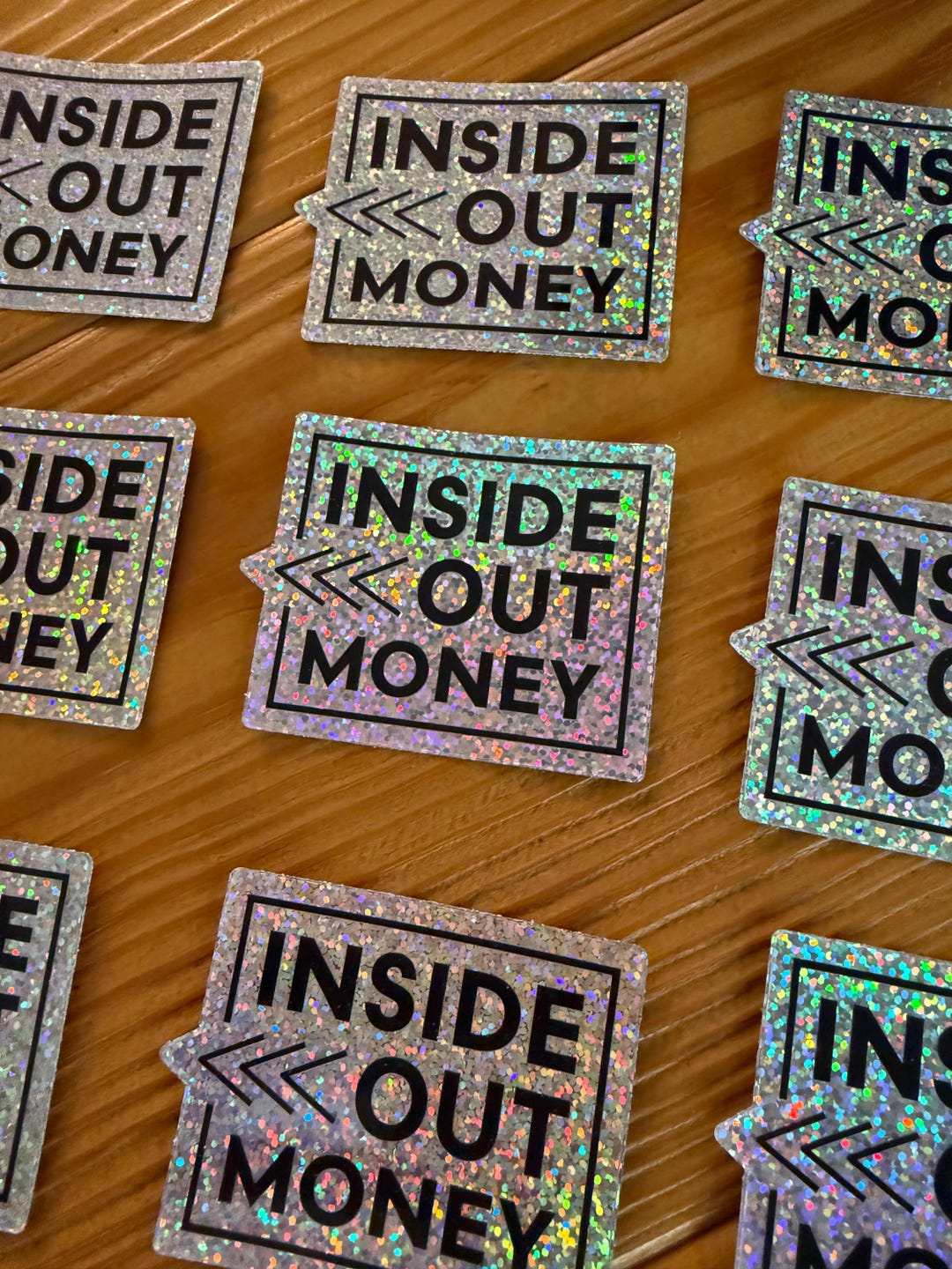 Inside Out Money GLITTER Logo Sticker - Etsy