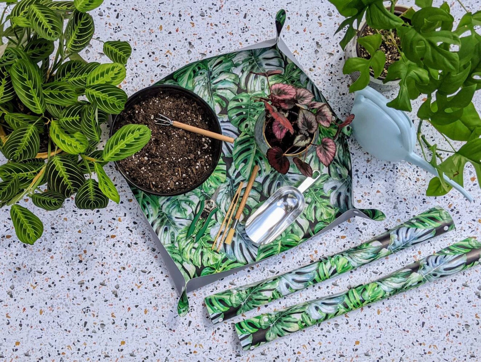 Large Potting Mat With Monstera Deliciosa Design Gift for Plant Lover ...