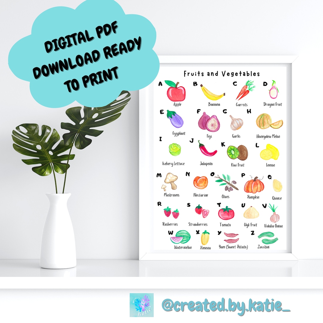 Fruits and Vegetables DIGITAL FILE Ready to Print - Etsy