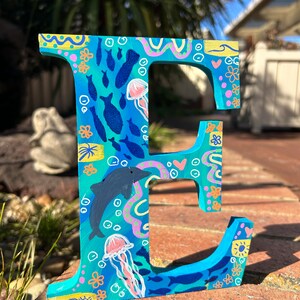 Hand Painted Wooden Letter E - Etsy