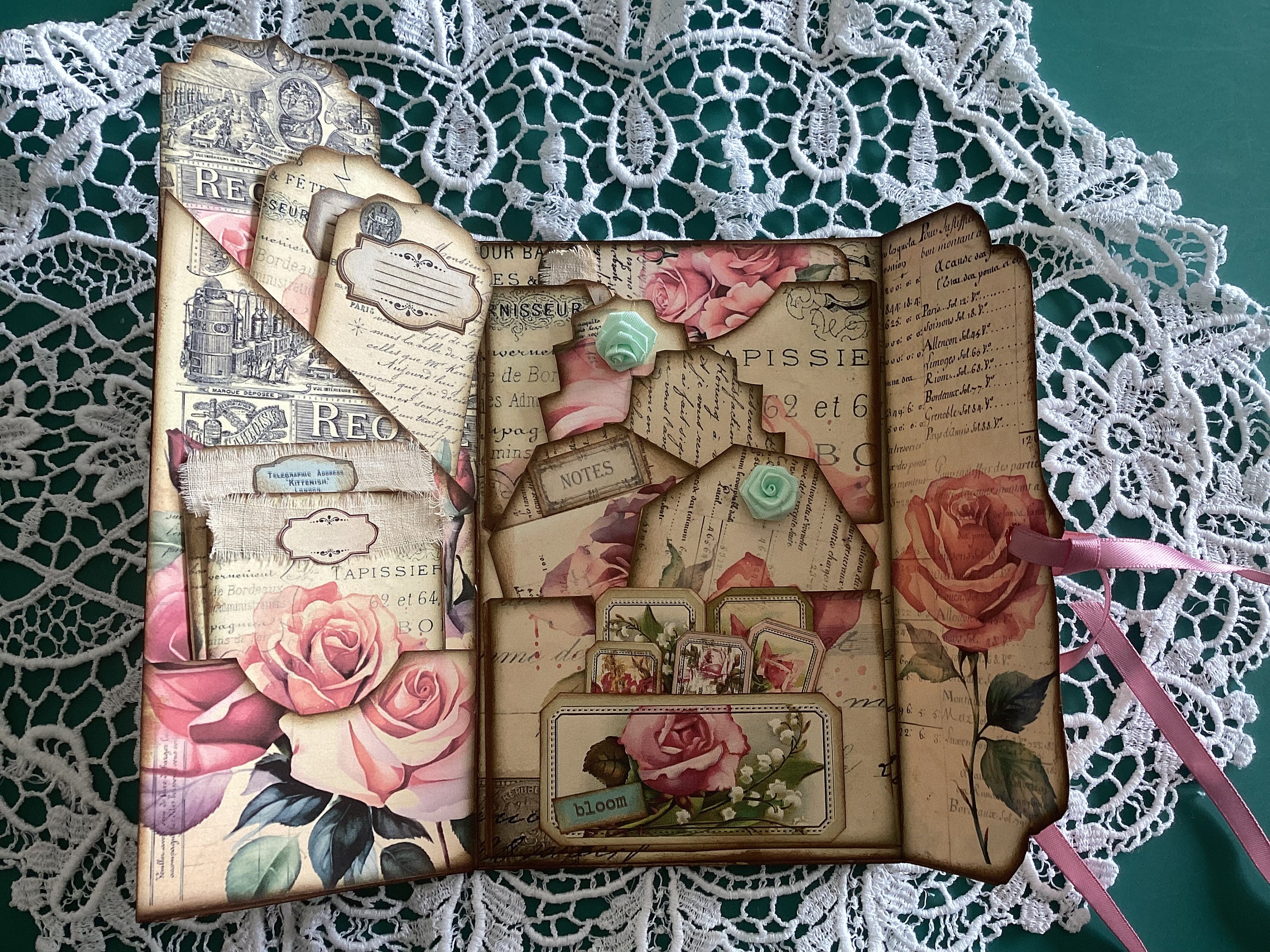 Folio, Tri Fold Folio, Mini Journal, Journal Insert, Roses - Etsy