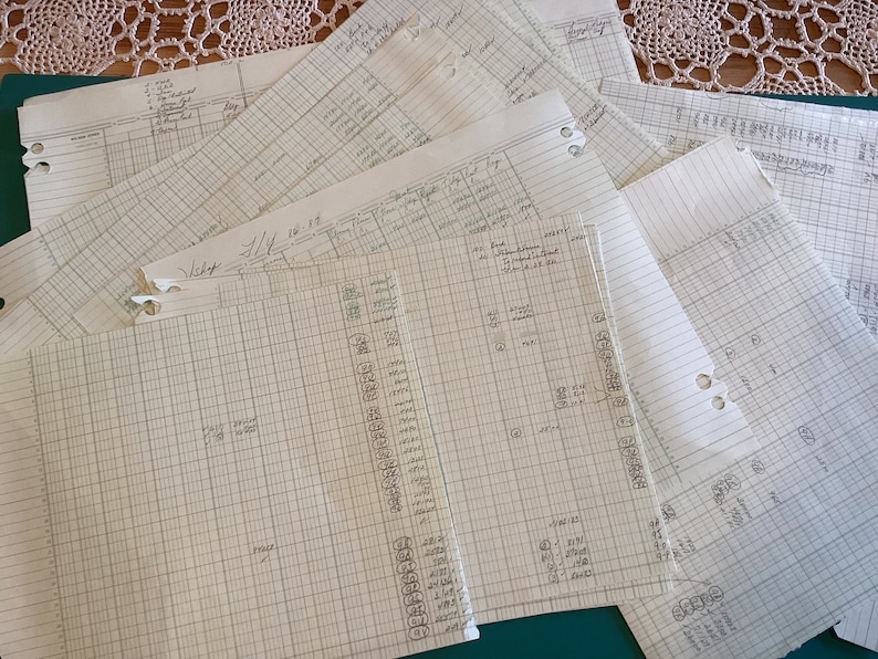Green Ledger Sheets,journal Ephemera, Accounting Paper - Etsy