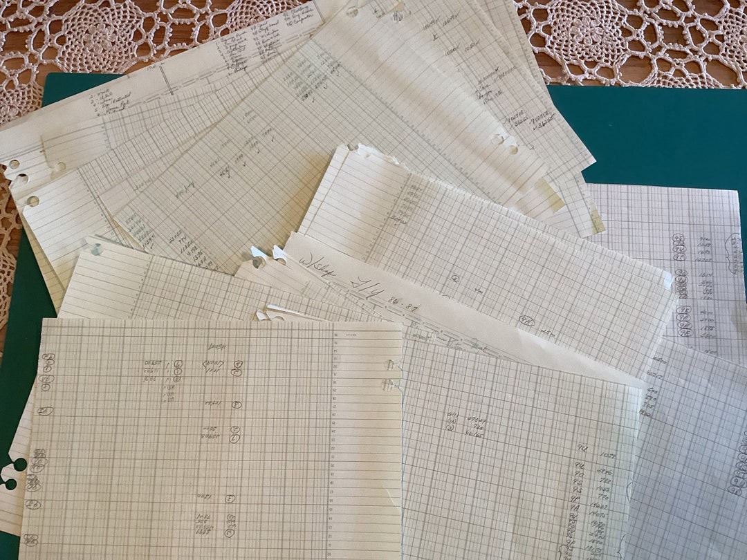 Green Ledger Sheets,journal Ephemera, Accounting Paper - Etsy