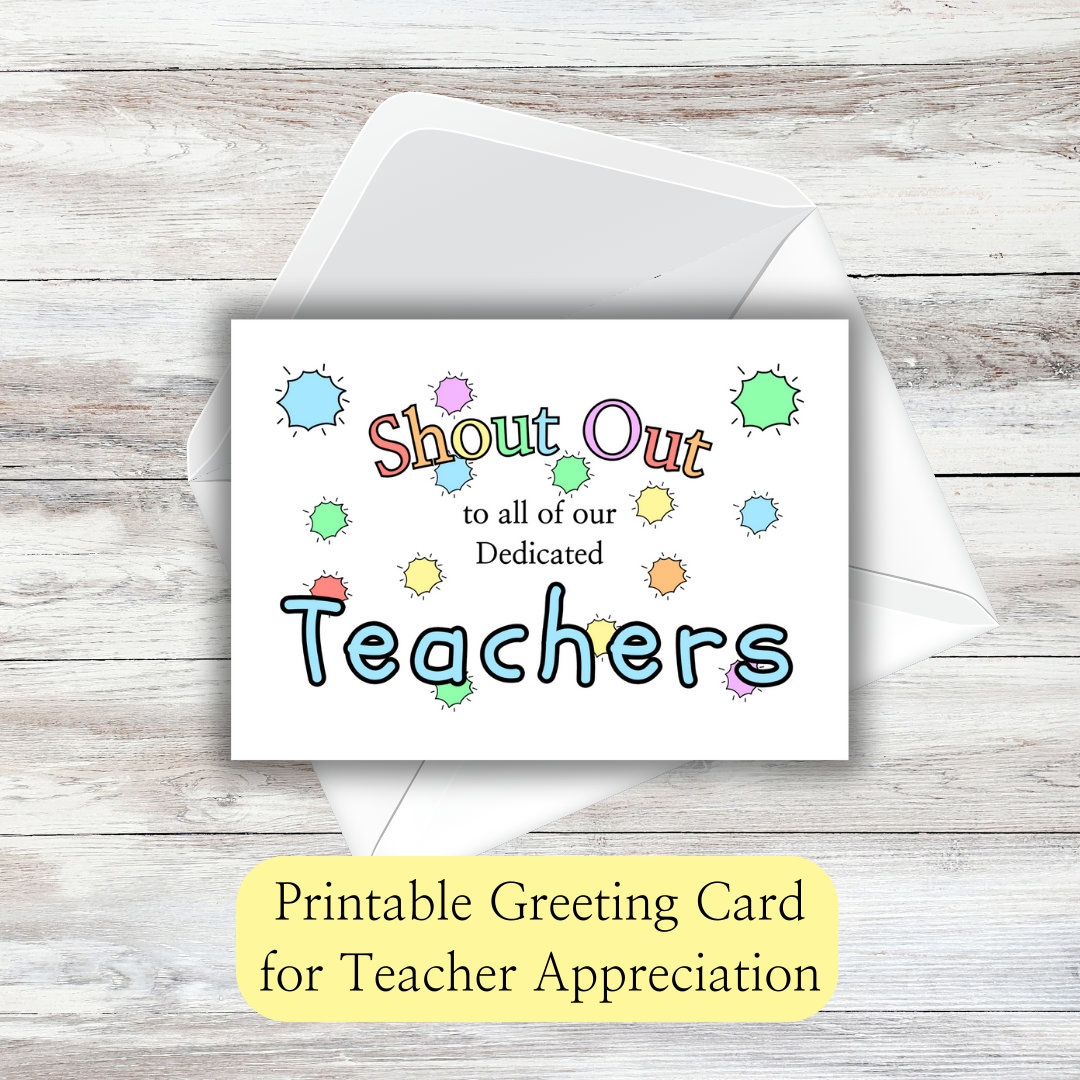 Teacher Appreciation Card, Card for Teacher, Teacher Appreciation Gift ...