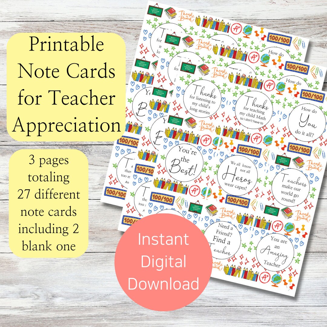 Teacher Appreciation Gifts, Card for Teacher, Teacher Appreciation Gift ...